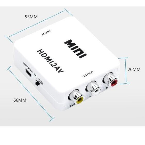 Jual HDMI 2AV HDMI to AV / RCA converter Adapter Box | Shopee Indonesia