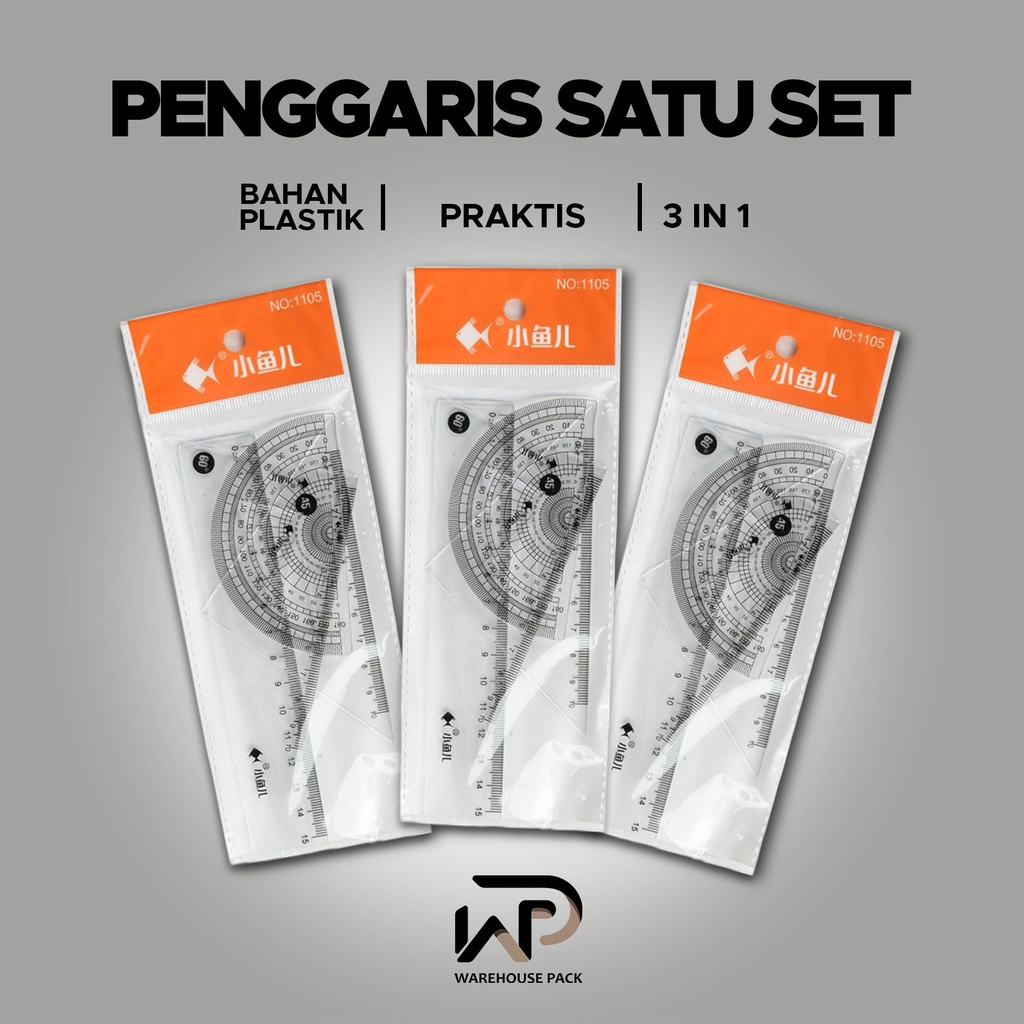 Jual Penggaris Satu Set | Penggaris Isi 4 Buah | Penggaris Panjang ...