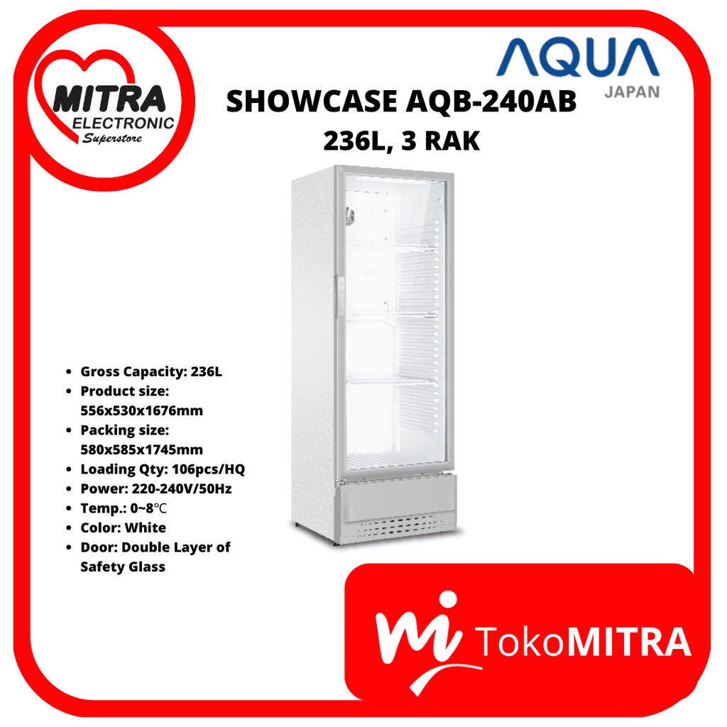 Jual SHOWCASE AQUA AQB-240AB (236Ltr) | Shopee Indonesia