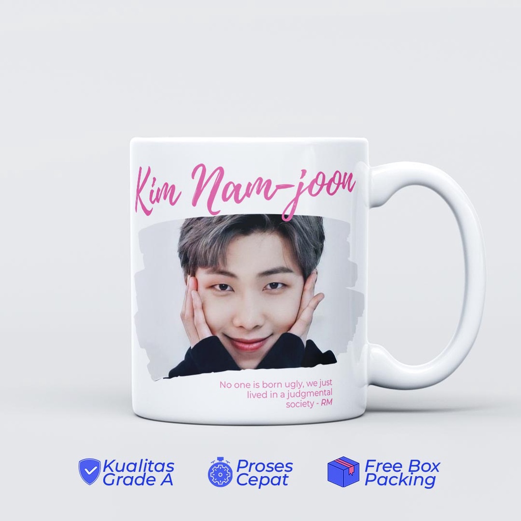 Jual Mug gelas keramik RM BTS, Mug RM BTS, Mug Aesthetic, Mug BTS ...