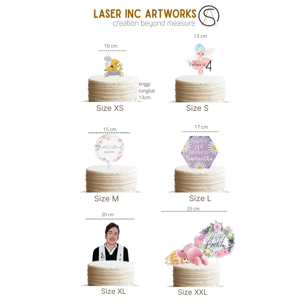 Jual CUSTOM CAKE TOPPER KARAKTER/NAMA/LOGO UV PRINT | Shopee Indonesia