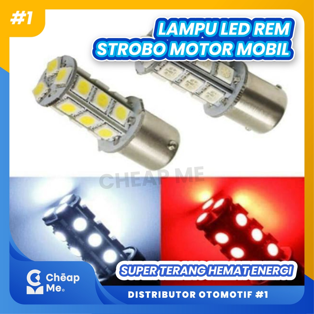 Jual Lampu LED STROBO Rem Stop Flash Kedip Motor Mobil 18 SMD | Shopee ...