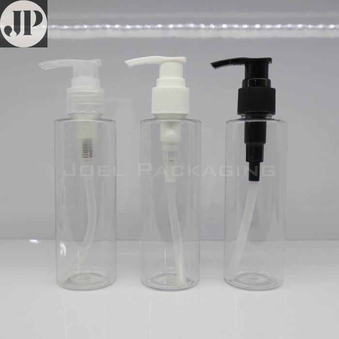 Jual BOTOL 150ML RF CLEAR PUMP LOTION PUTIH HITAM 150 ML PET NATURAL ...