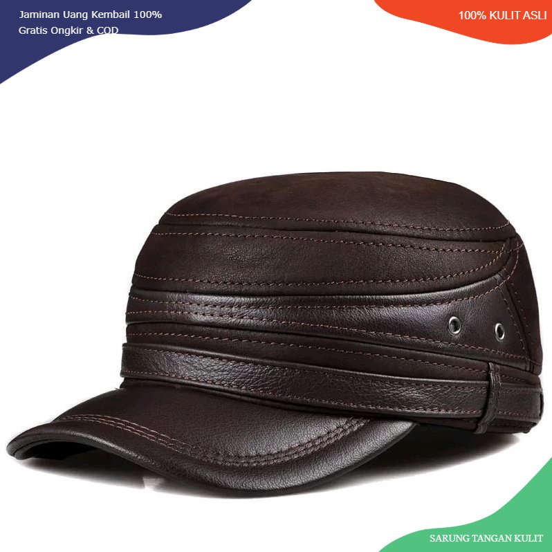 Jual Topi kulit/ topi kulit pria/topi kulit asli domba/topi kulit ...