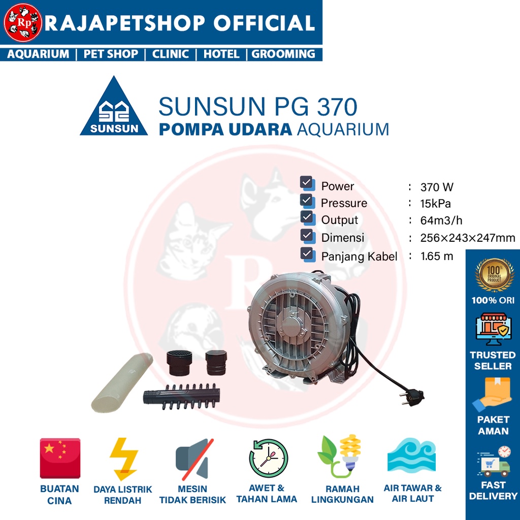 Jual ( POMPA UDARA ) SUNSUN PG 370 ROOT RING BLOWER POMPA UDARA KOLAM IKAN TAMBAK UDANG IPAL ...