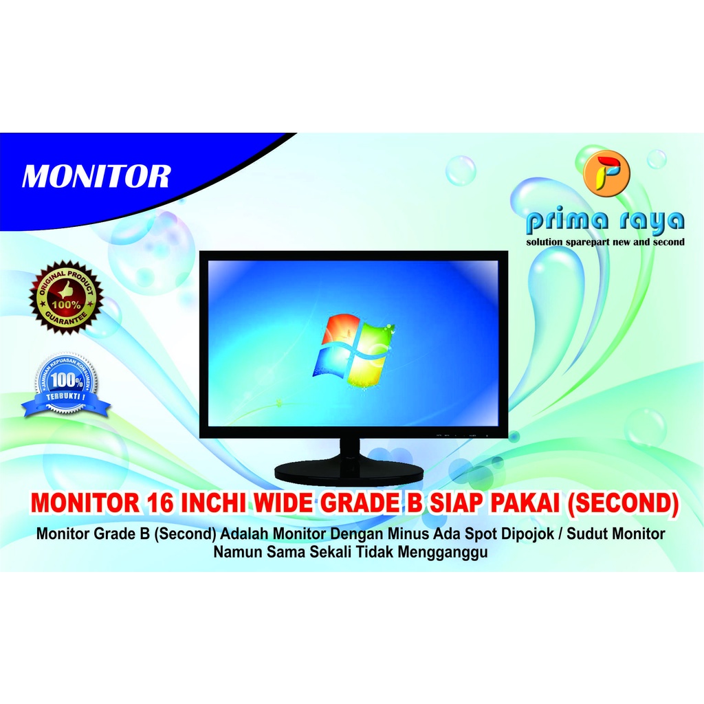 Jual Monitor Second Siap Pakai 16 inchi Wide (Kondisi Spot Putih ...