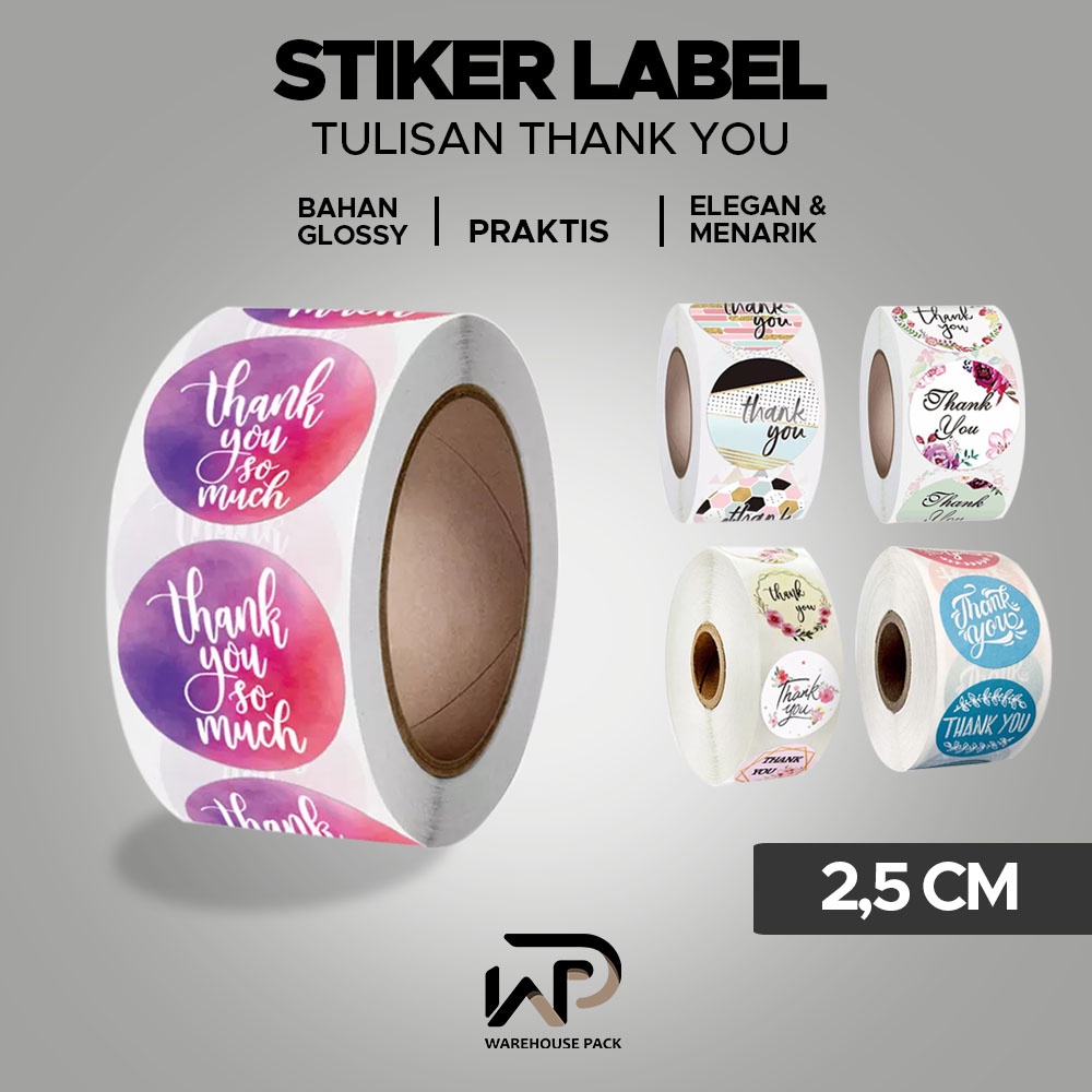 Jual Stiker | 500 PCS (1 Roll) Stiker Label Thank You For Your Order ...