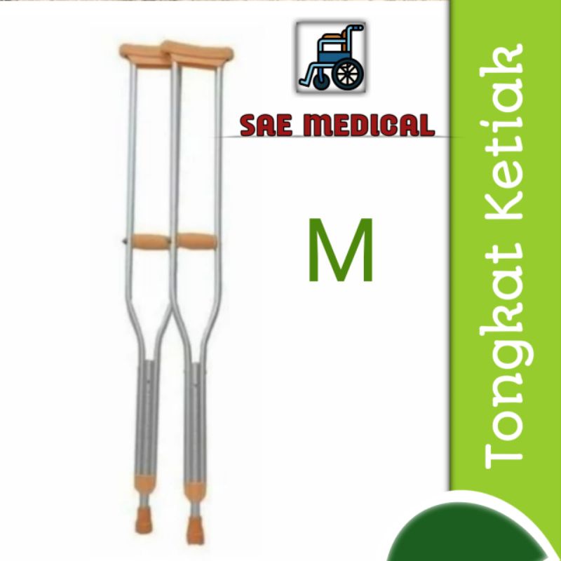 Jual Tongkat Ketiak Ketek Kruk Size M Walking Stick Untuk patah kaki ...