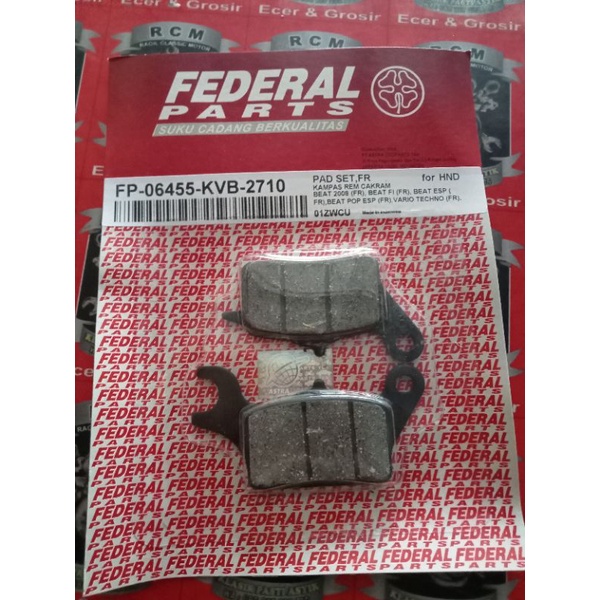 Jual DISPAD DEPAN KAMPAS REM VARIO BEAT KVB (FEDERAL ORIGINAL) | Shopee ...