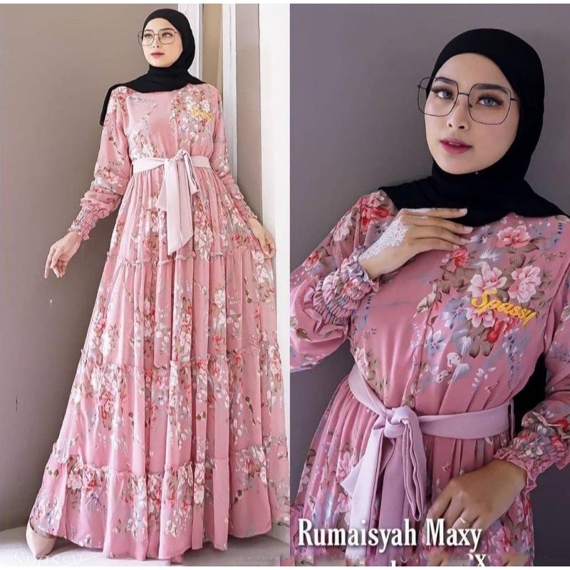 Jual (COD) GAMIS SERBA 25 RIBU_GAMIS SAKURA MOTIF BUNGA KATUN JEPANG ...