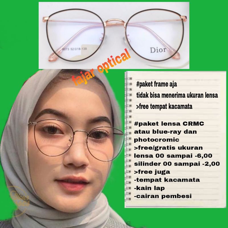 Jual frame kacamata 6073 paket lensa photocromic normal atau minus dan ...