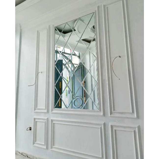 Jual KACA BEVEL ,TEBAL 5ml CERMIN MOULDING DEKORASI DINDING ! | Shopee ...