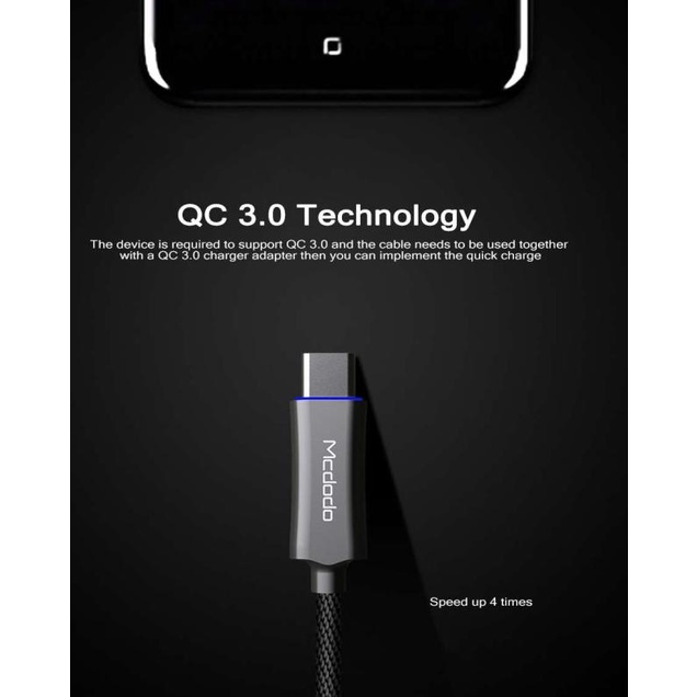 Jual Kabel USB C Type C McDodo Auto Disconnect Type C 1.5 M QC 3.0 Grey ...