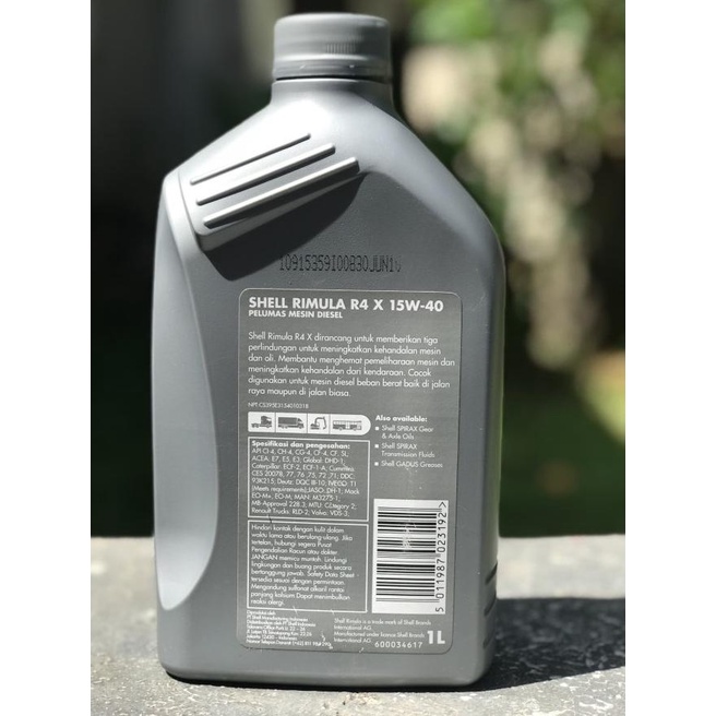 Jual OLI SHELL RIMULA DIESEL R4 X SAE 15W-40 GALON 1 LITER | Shopee ...