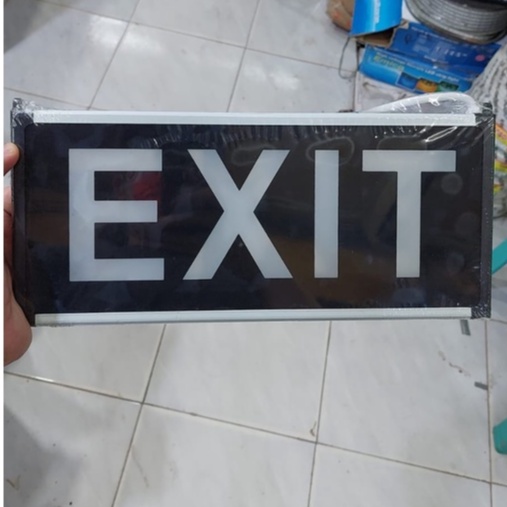 Jual Lampu Exit LED Emergency Exit 2 Sisi Latar Hitam | Shopee Indonesia
