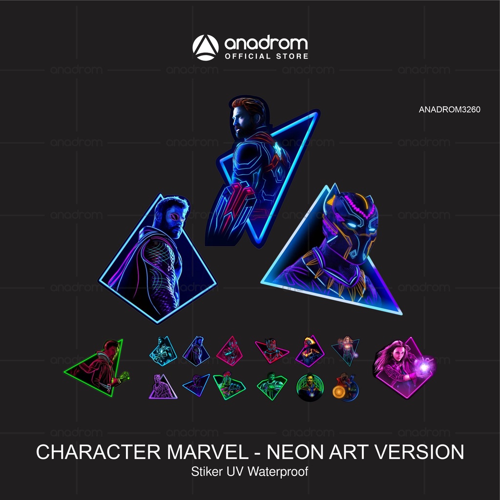 Jual Stiker Character Marvel I Stiker Neon Art Version I Anadrom 3260 ...