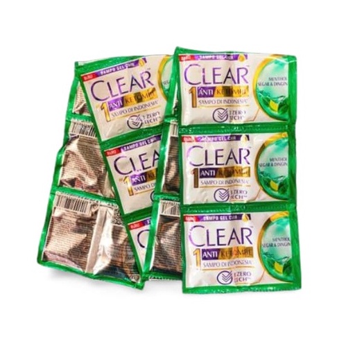Jual shampoo clear menthol [ 1 renceng/12 pasang sachet ] | Shopee ...