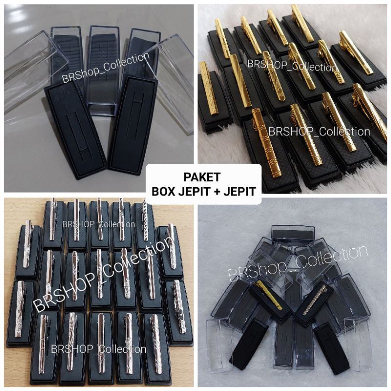 Jual Jepit dasi pakai box paket box jepit dasi gold dan silver klip ...