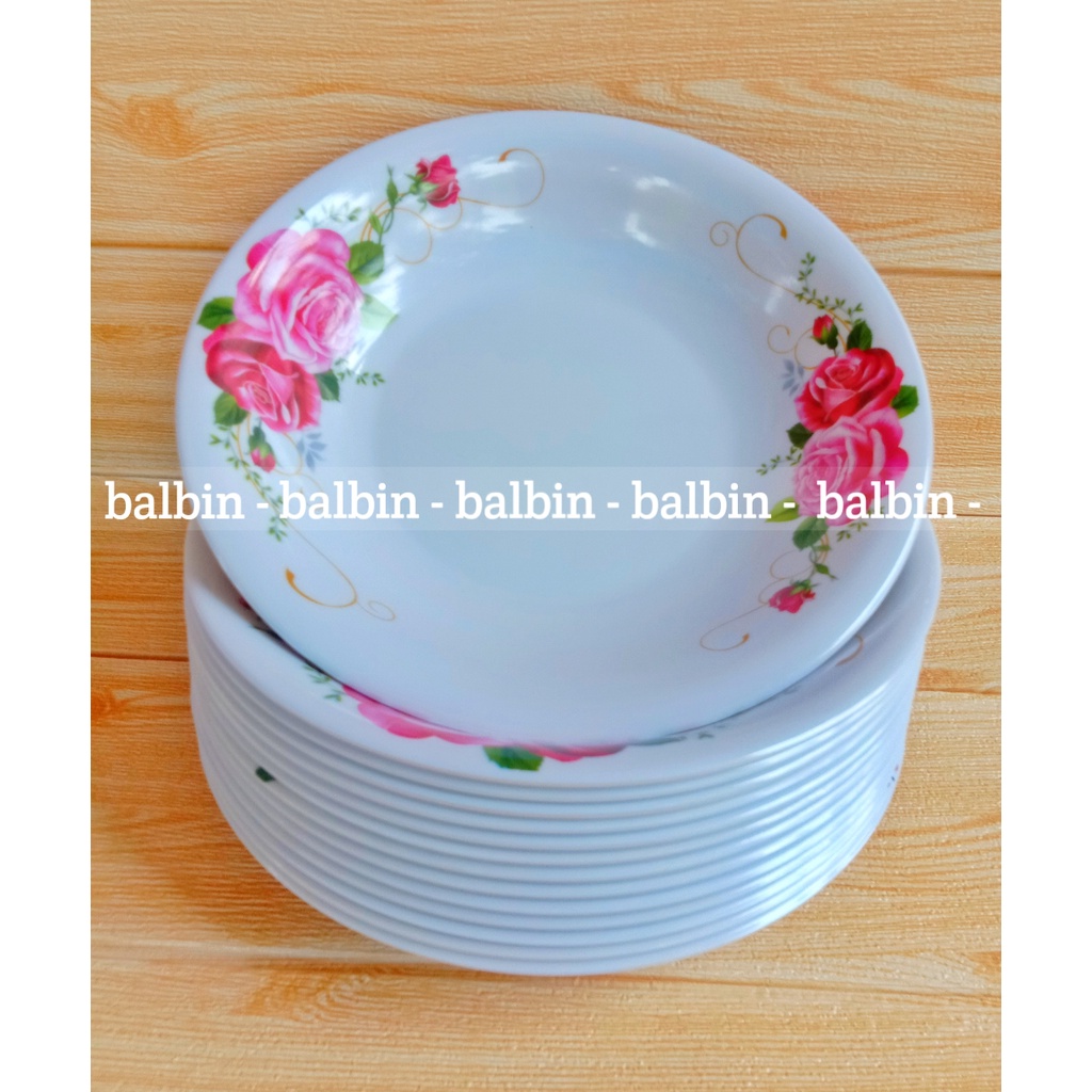 Jual SATU SET ISI 6 PCS PIRING 9"MELAMINE SINGA SINGI MOTIF MAWAR SNI ...