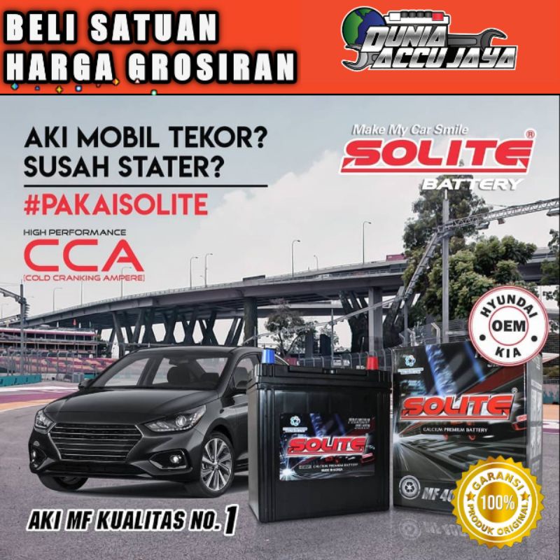 Jual aki mobil SOLITE MF CALCIUM NS40ZL ( 40B19L ) 12v 35ah • Corolla ...