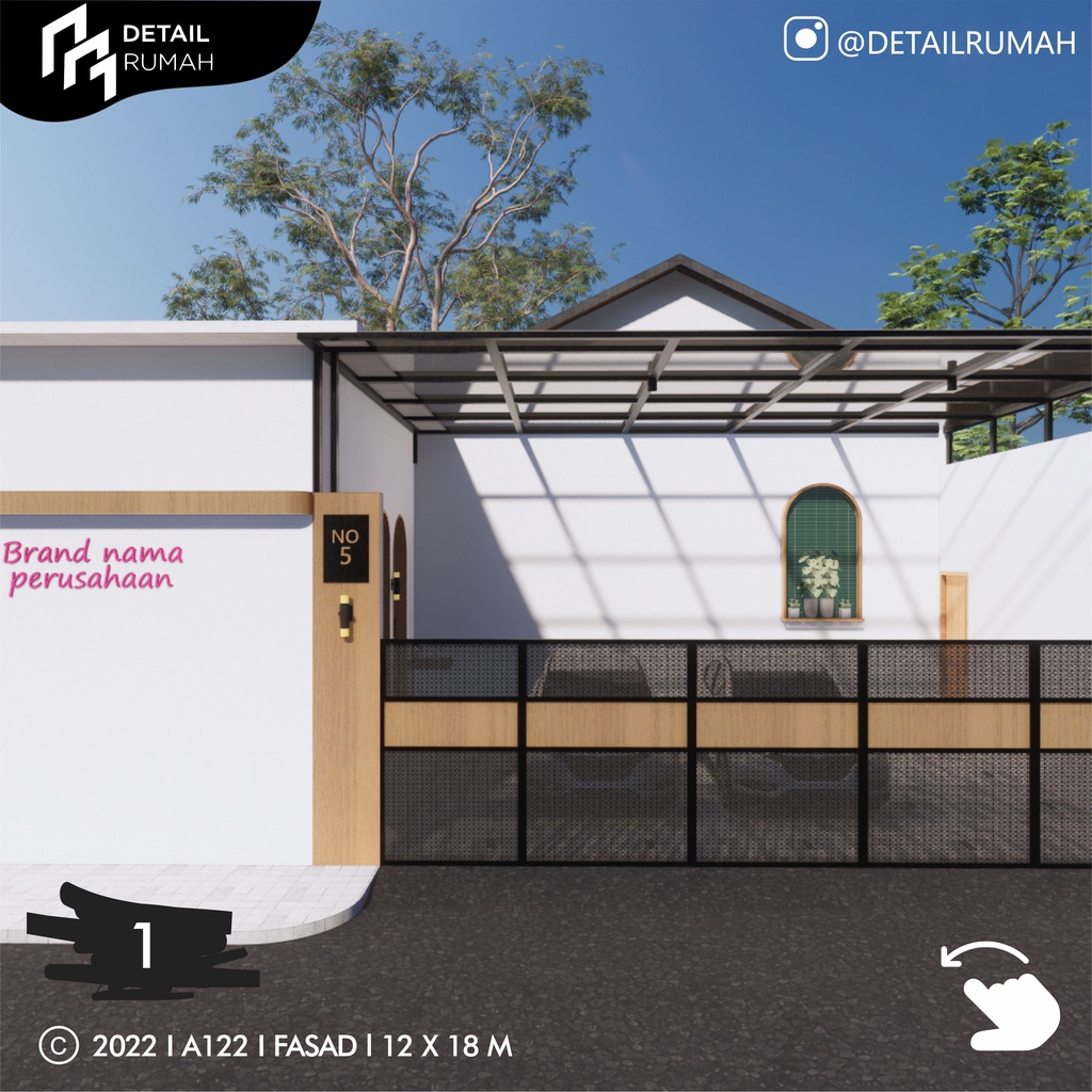 Jual DESAIN RUMAH KONSEP MUJI 12 X 18 M METER 1 LANTAI | Shopee Indonesia