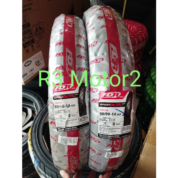 Jual paket ban tubeless fdr 80/90-14 dan 90/90-14 sport Evo xr untuk matic depan dan belakang ...