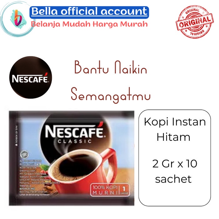 Jual NESCAFE Classic Kopi Instan Hitam 2 gr x 10 sachet | Shopee Indonesia