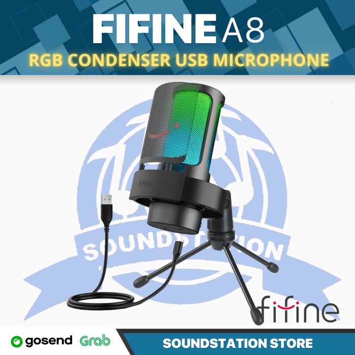 Jual FIFINE AMPLIGAME A8 CONDENSER USB MIC RGB LIGHT FOR GAMING LIVE STREAM | Shopee Indonesia