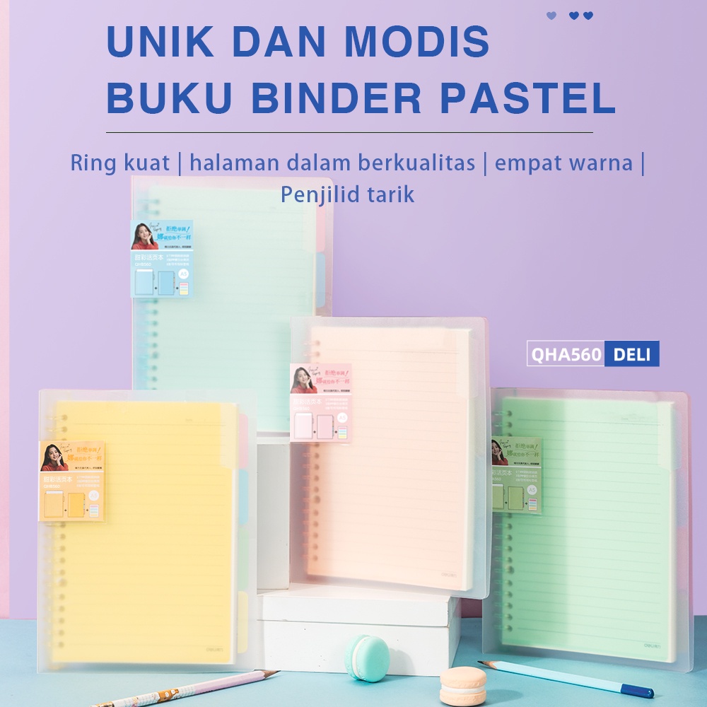 Jual Binder deli QHA560 A5 map binder plastik | Shopee Indonesia