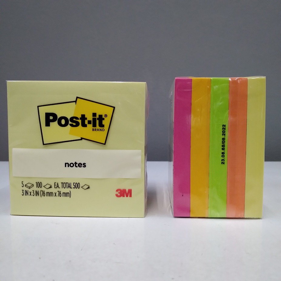 Jual 3M Post It Super Sticky Notes 654-5ASST 3 inch x 3 inch | Shopee ...