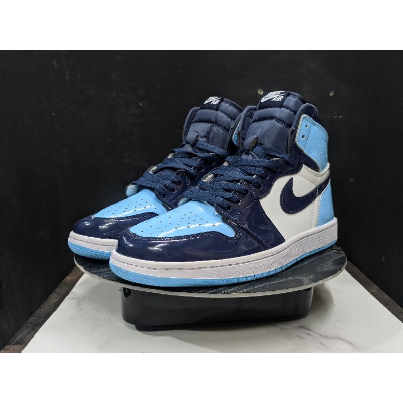 Jual Nike air jordan 1 high "UNC patent" Blue Chill (Sepatu thrift ...
