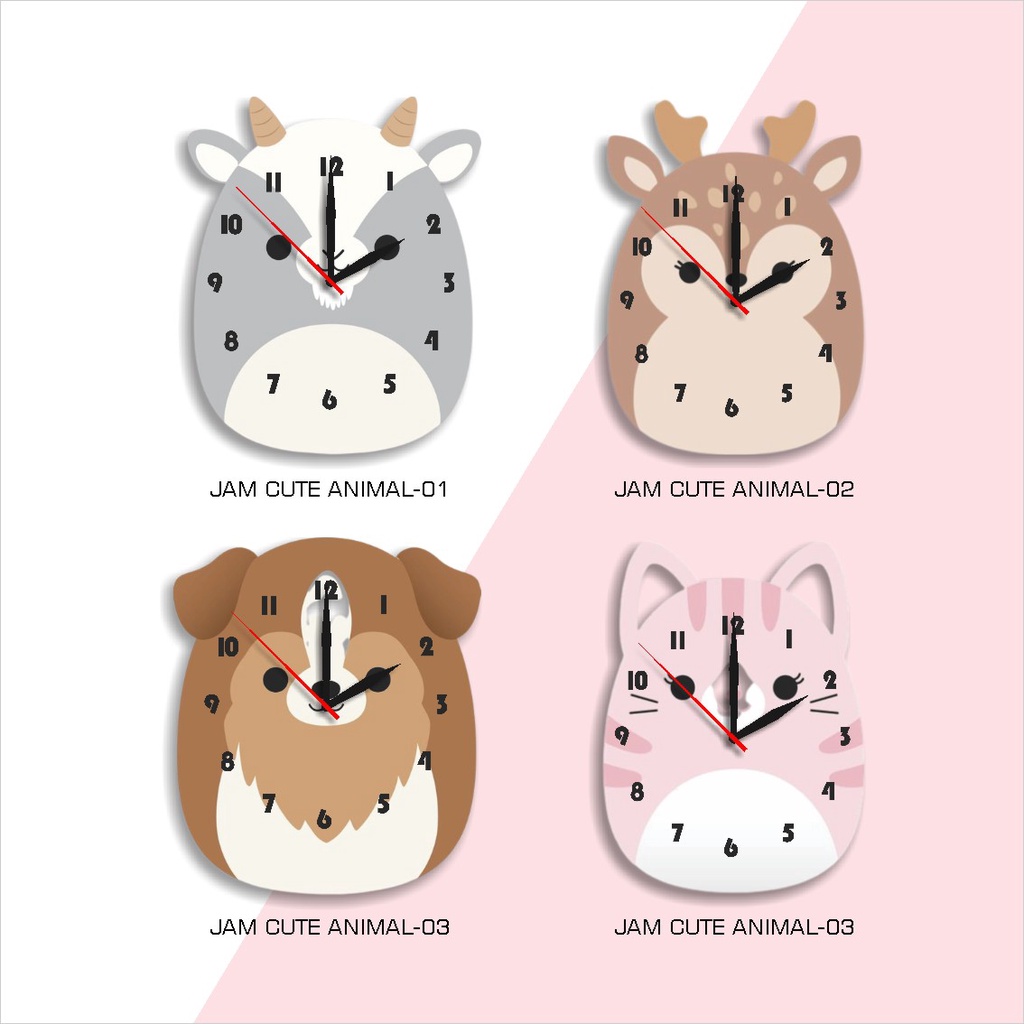 Jual PSO Jam Dinding Cute Animal Dekorasi Pajangan Hiasan Dinding Ruang ...