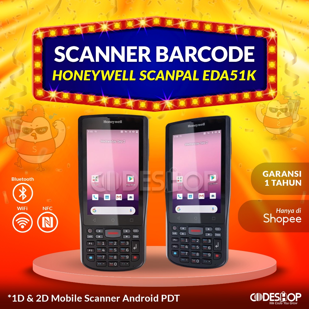 Jual Honeywell Scanpal EDA51K Scanner Barcode EDA51 K Android 2D WIFI ...