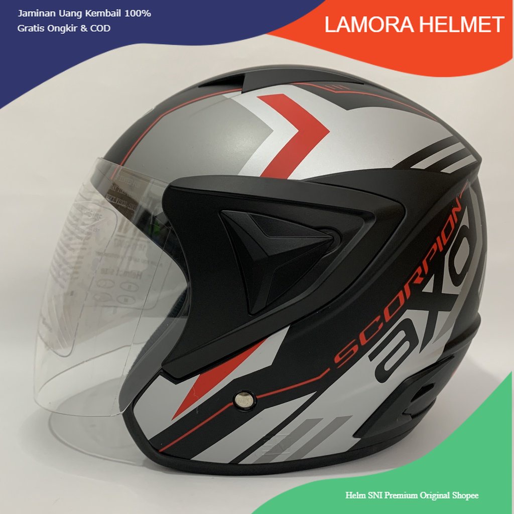 Jual Helm JP 13 Axo Merah Silver Doff - Kaca Pelangi Rainbow / Iridium ...