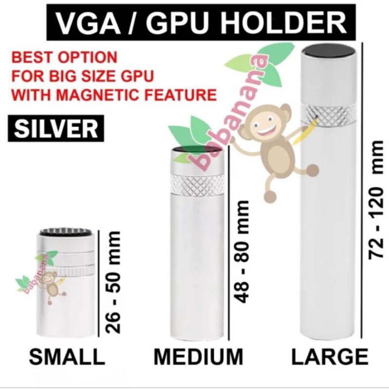 Jual GPU STAND HOLDER PENAHAN VGA GRAPHIC CARD SUPPORT BRACKET SILVER ...