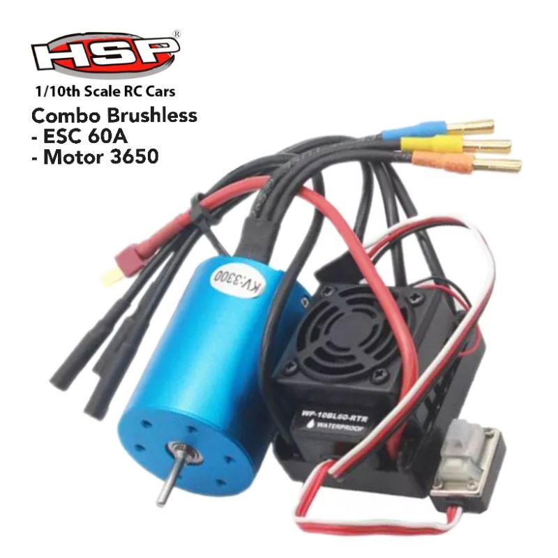 Jual Brushless Combo Full Waterproof ESC 60A Motor 3650 1/10 RC Cars ...
