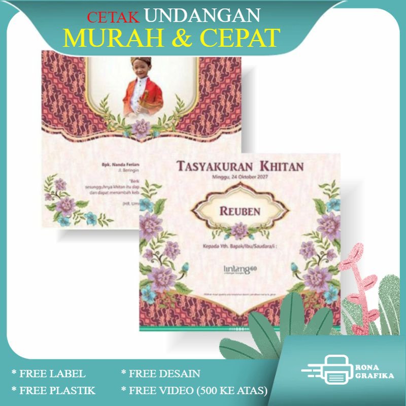Jual CETAK UNDANGAN KHITAN MURAH ELEGAN LINTANG 60 | Shopee Indonesia
