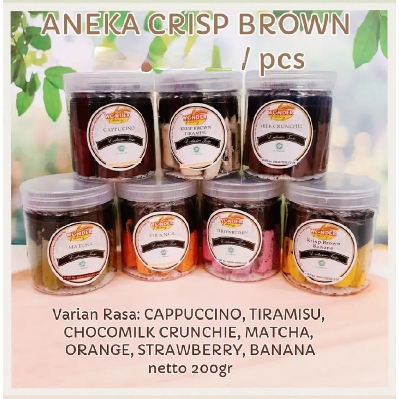 Jual Crisp Brown Wonder Bakery Toples Kecil Aneka Rasa 200gram | Shopee ...