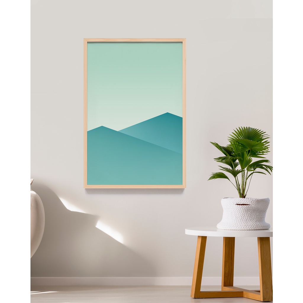 Jual Dekorasi Lukisan Minimalis Warna Toska Wall Decor Simple Frame ...