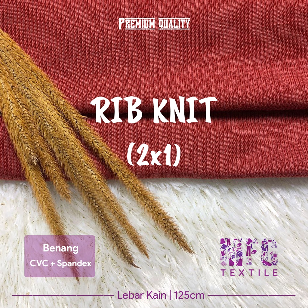 Jual MFG TEXTILE - Kain Rib Knit 2x1 (Brick Merah Orange Bata)- Kain ...