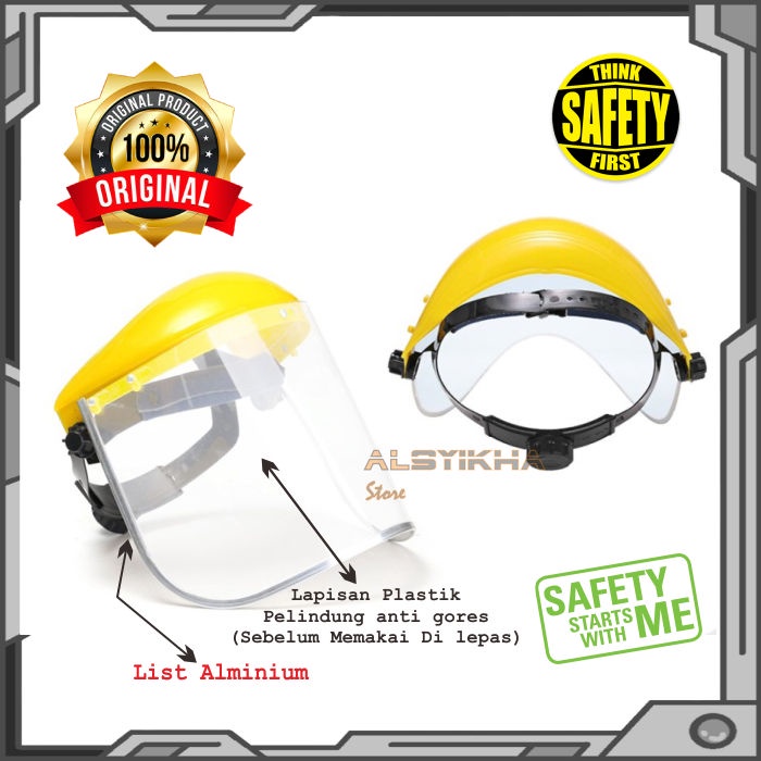 Jual Full Face Shield Safety APD Pelindung wajah Gerinda Visor | Shopee ...