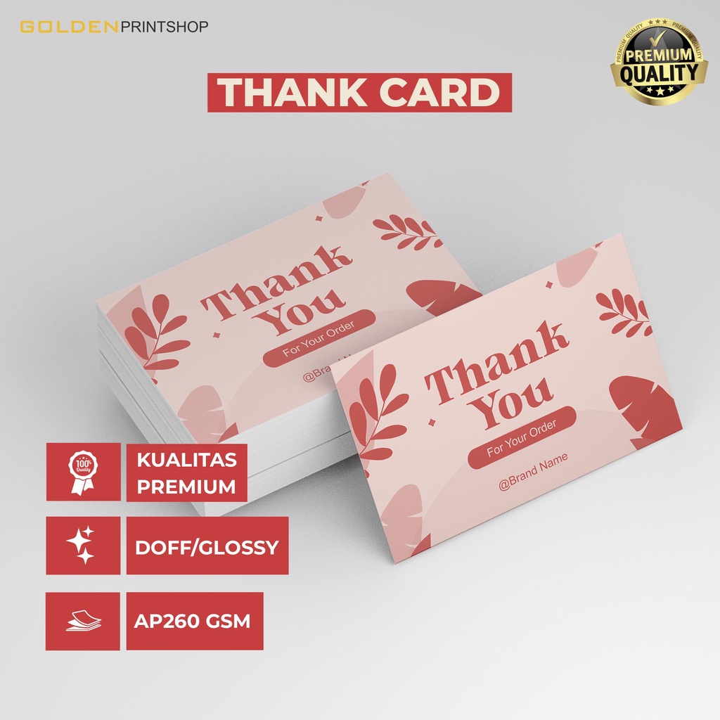 Jual Cetak Thank You Card Custom Kartu Ucapan Terima Kasih | Shopee Indonesia