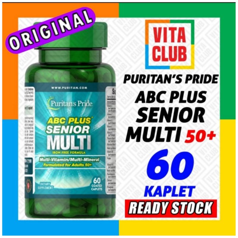 Jual Puritan multivitamin 50+ ABC plus senior 60 kaplet mineral adult ...