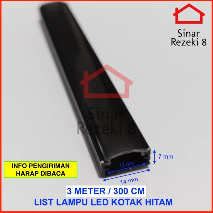 Jual List Lampu LED Strip HITAM / List Rel Lampu Rumah Cover Aluminium ...