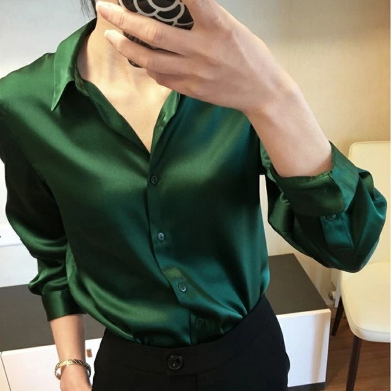 Jual Kemeja Satin silk / Kemeja wanita satin silk Premium / kemeja ... Jual Kemeja Satin silk / Kemeja wanita satin silk Premium / kemeja ...