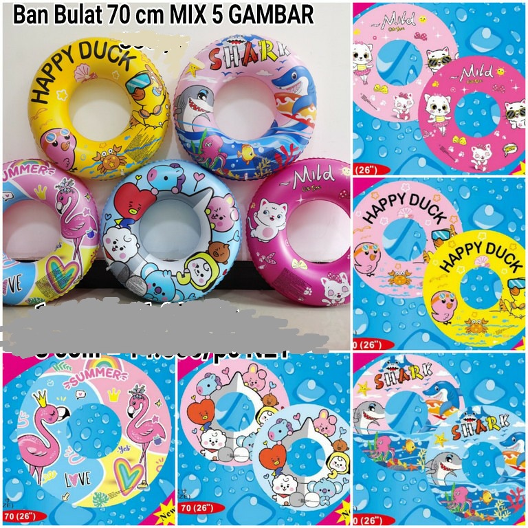 Jual B1012 BAN RENANG BULAT KARAKTER 70cm | Shopee Indonesia