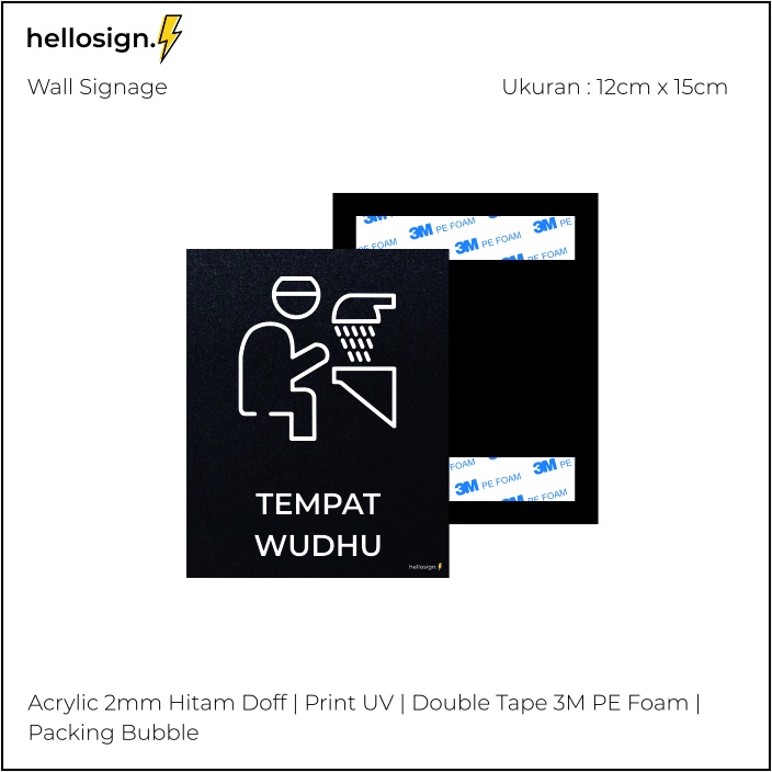 Jual Sign Akrilik TEMPAT WUDHU | Print Papan Nama Tulisan Akrilik ...