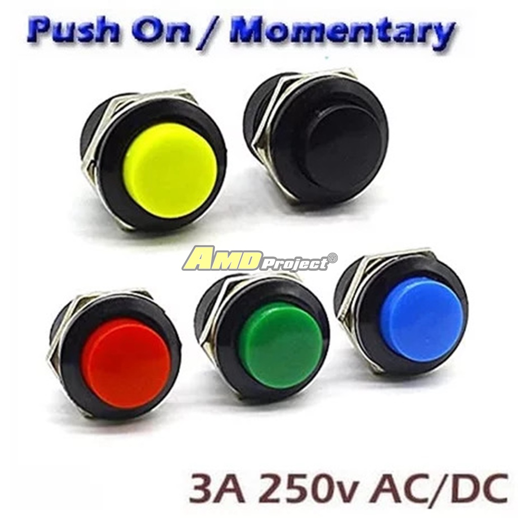 Jual AC DC Push ON Momentary R13 507 16mm Tombol Reset Saklar Switch ...