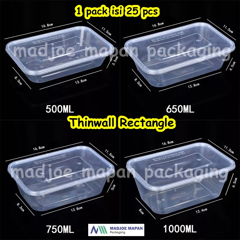 Jual Thinwall Rectangle 650ml Victory Kotak Makan Plastik Tepak