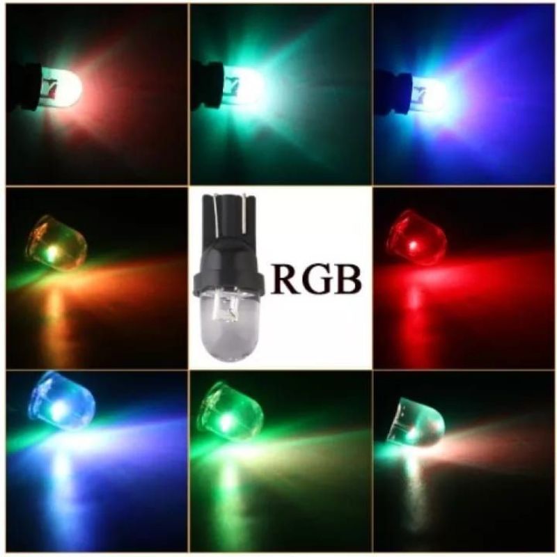 Jual LED T10 RGB 7 Warna Flashing Lampu Senja Jagung Sen Merah Hijau ...